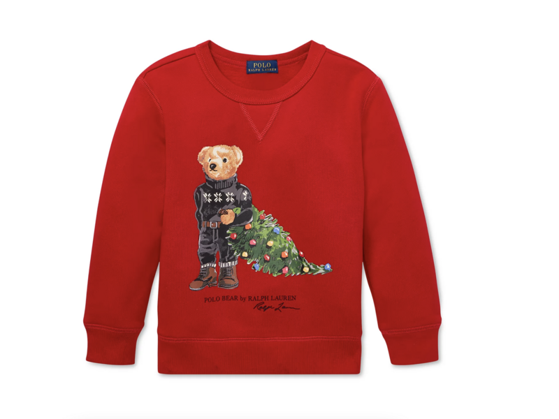 Polo Ralph Lauren Boys Polo Shirt Christmas Tree Bear Crew - Fishisfastストア