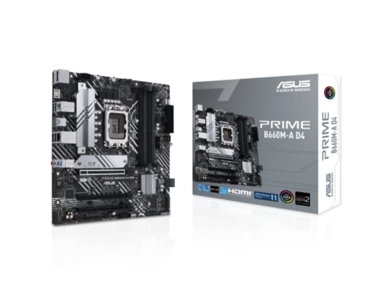 ASUS PRIME B660M-a D4 LGA 1700 (Intel 12th & 13th Gen) MATX Motherboard ...