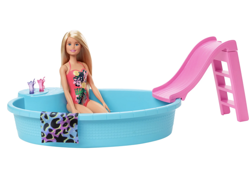 Barbie Doll and Pool Playset with Slide and Accessories - Fishisfast Store