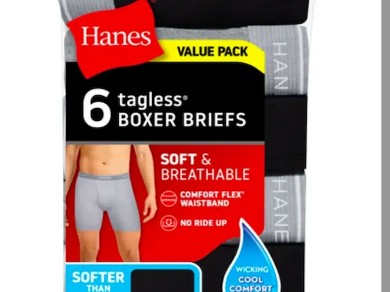 Hanes Men's Tagless Boxer Briefs - 6 pack - Fishisfast Store